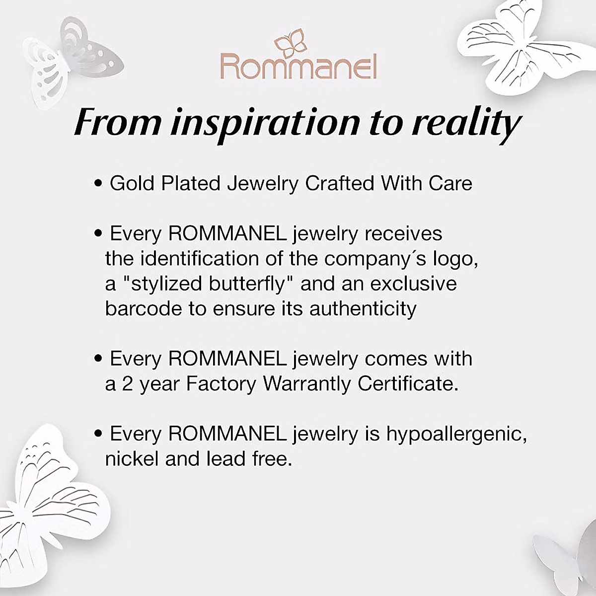 Rommanel Elegant 18K Gold Plated Heart Necklace for Women, Lightweight Maxi Pendant, 50cm Adjustable Chain