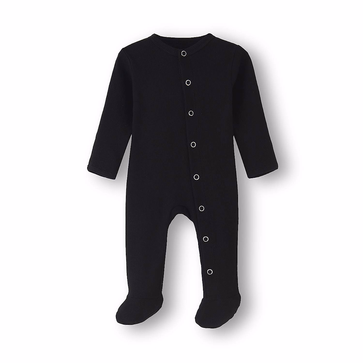 ACESTAR Newborn Baby Footed Pajamas with Mitten Cuffs - Cotton Unisex Snap-Up Baby Sleepers for Sleep and Play Footies Pjs (0-3 Months, Black)