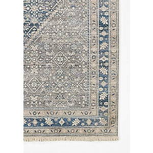 Momeni Izmir Polyester Traditional Indoor Area Rug, Blue, 8' X 10' (IZMIRIZ-03BLU80A0)