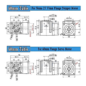 KACOME Hollow Rotary Table Reducer Motorized Rotary Table Indexer Motor Gearbox 4th Axis/5th Axis/7th Axis(60mm Table,12.7mm Input)