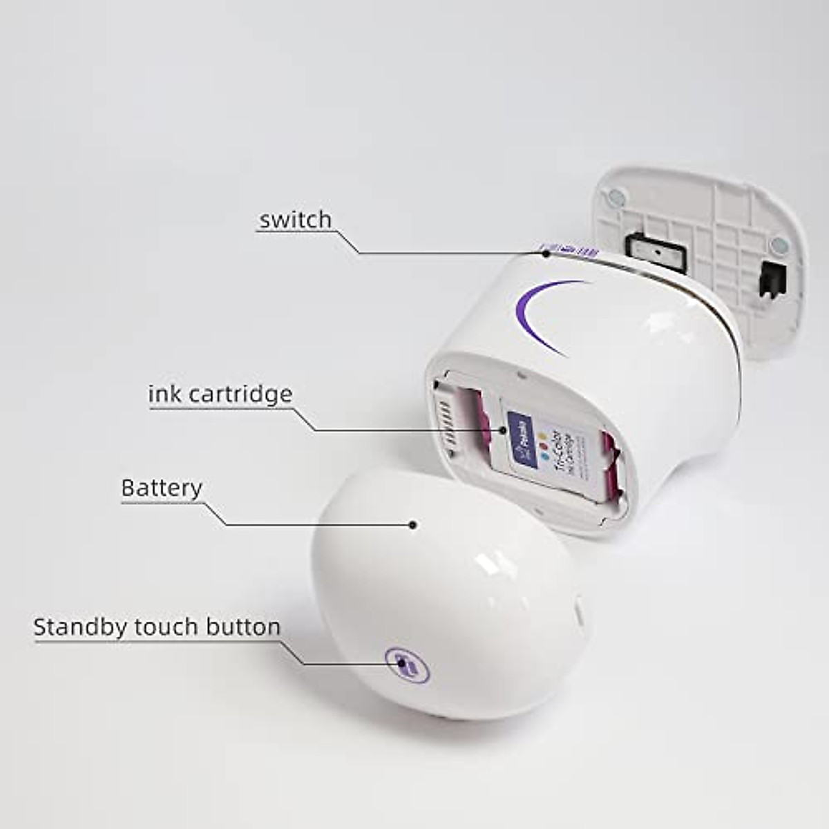 PEKOKO Handheld Portable Printer,Wireless Bluetooth Color Printer with Ink Cartridges Mini Art Printer for Gift Cards,Stamps,T-Shirt,Logo, Barcode