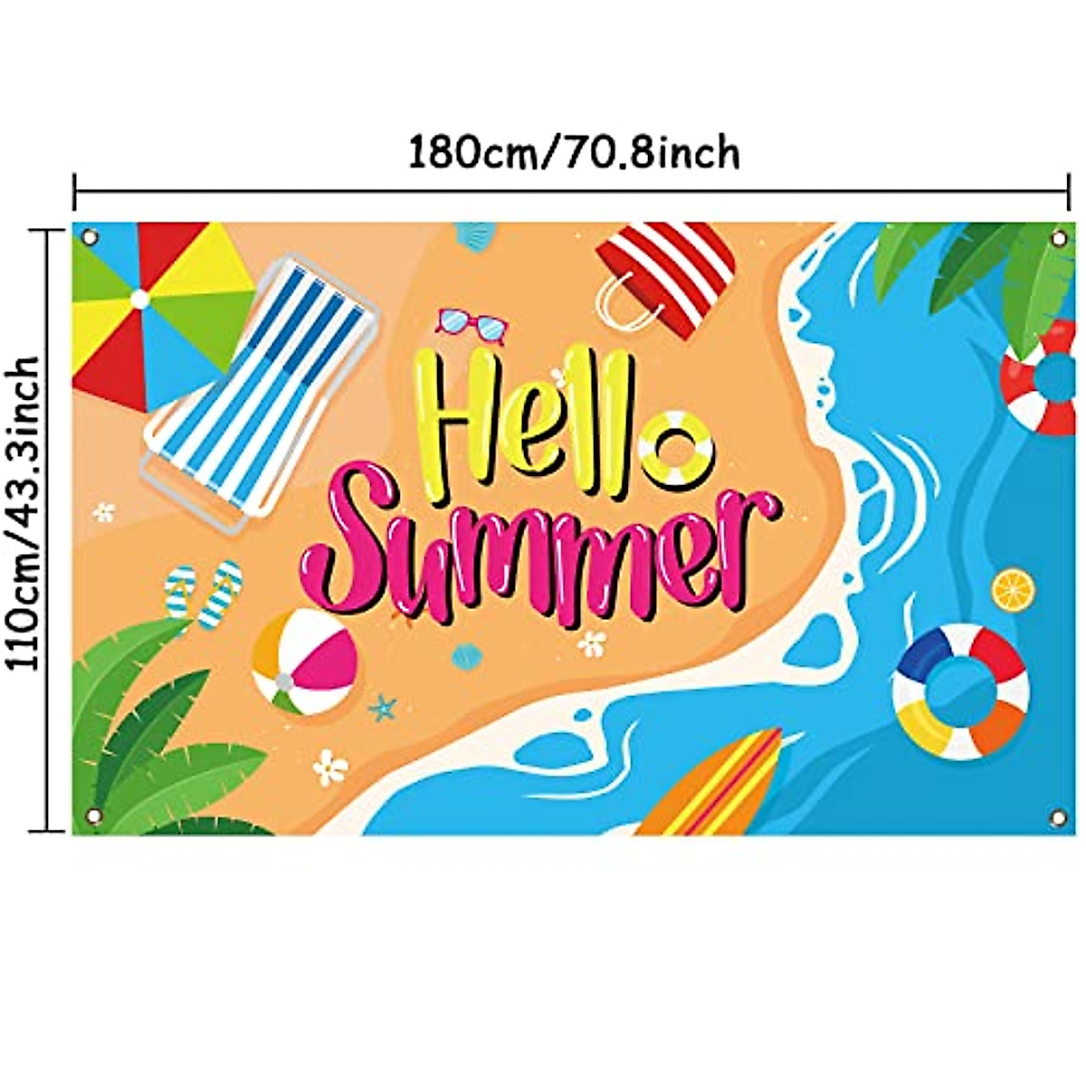 Beach Backdrop Decorations Hawaiian Pool Party Banner Pool Surfboard Background for Birthday Summer Hawaiian Themed Party Supplies Favors