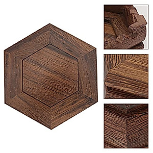 Cabilock Wood Plant Stands Vintage Circular Wooden Vase Aquarium Table Lamp Teapot Base Flower Pot Stand Holder Flower Display Rack Shelves for Patio Garden Balcony Yard (Coffee)