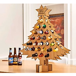 Christmas Countdown Wine Rack Wooden Ornaments Craft Decorations 24 Bottle Wine Holder Countertop Freestanding Wine Rack Floor Xmas Tree Wine Bottles Stand