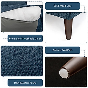 Giantex Sectional Sofa Couch Set, 3-Seat Sofa with Chaise Lounge, Modern L-Shaped Sofa Set for Living Room Apartment Office, Easy Assembly (Navy Blue)