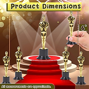Forest & Twelfth Golden Award Trophies, 6 inch Replica Statues, 6 Pack Realistic Trophy Awards for Birthday Parties, Celebrations, Anniversaries, Giveaways, Sports Awards, and More