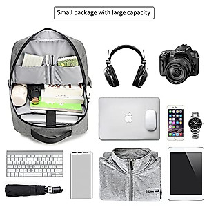 BE SAMRT Laptop Backpack, Business Slim Durable Laptops Travel Backpacks with USB Charging Port, Waterproof College Backpack Computer Bag Gifts for Men & Women Fits 15.6 Inch Notebook (Black)