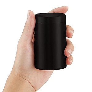 iSnuff Airtight Aluminum Storage Jar Portable Proof Container Bottle Multipurpose Storage Case Screw-top Lid Lock Odor for Spices, Coffee & Teas 140ml (Black)