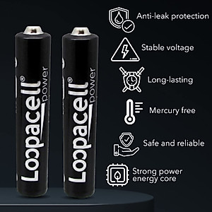 LOOPACELL AAAA Batteries, 1.5V Alkaline AAAA Battery (2 Pack)