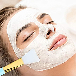 2 PCS Silicone Face Mask Brush and 2 PCS Face Scrubber, Facial Applicator Brushes for Applying Facial Mask, Soft Silicone Facial Cleansing Brush Pad Cosmetic Scrapers(Set of 4)