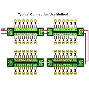 OONO 16 Amp 2x12 Position Terminal Block Distribution Module for AC DC