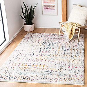 SAFAVIEH Tulum Collection 8' x 10' Ivory/Gold TUL240F Moroccan Boho Distressed Non-Shedding Living Room Bedroom Dining Home Office Area Rug