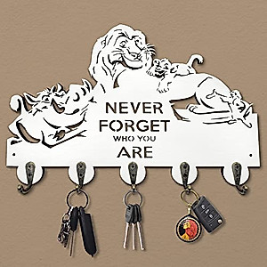 The Lion King,Disney Cartoon Key Hooks,Key Holder, Key Hanger, Wall Hooks,Wall Key Holder, Key Holders, Personalized Gift, Home, Housewarming Gift, Wedding Gift (H5) Black 12inch with 5 Hooks (3) (2)