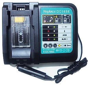 Compaitble with Makita DC18SE Lithium Ion Vehicle Charger,Car Battery Charger, for Battery BL1835B BL1845B BL1845 BL1820 BL1820B BL1815 BL1815B BL1835 BL1840 BL1840B