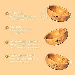 Avanchy Bamboo Baby Bowls MINI Prep Bowl Set for Babies Kids Toddler for Feeding Food 4 oz, Single Bowl