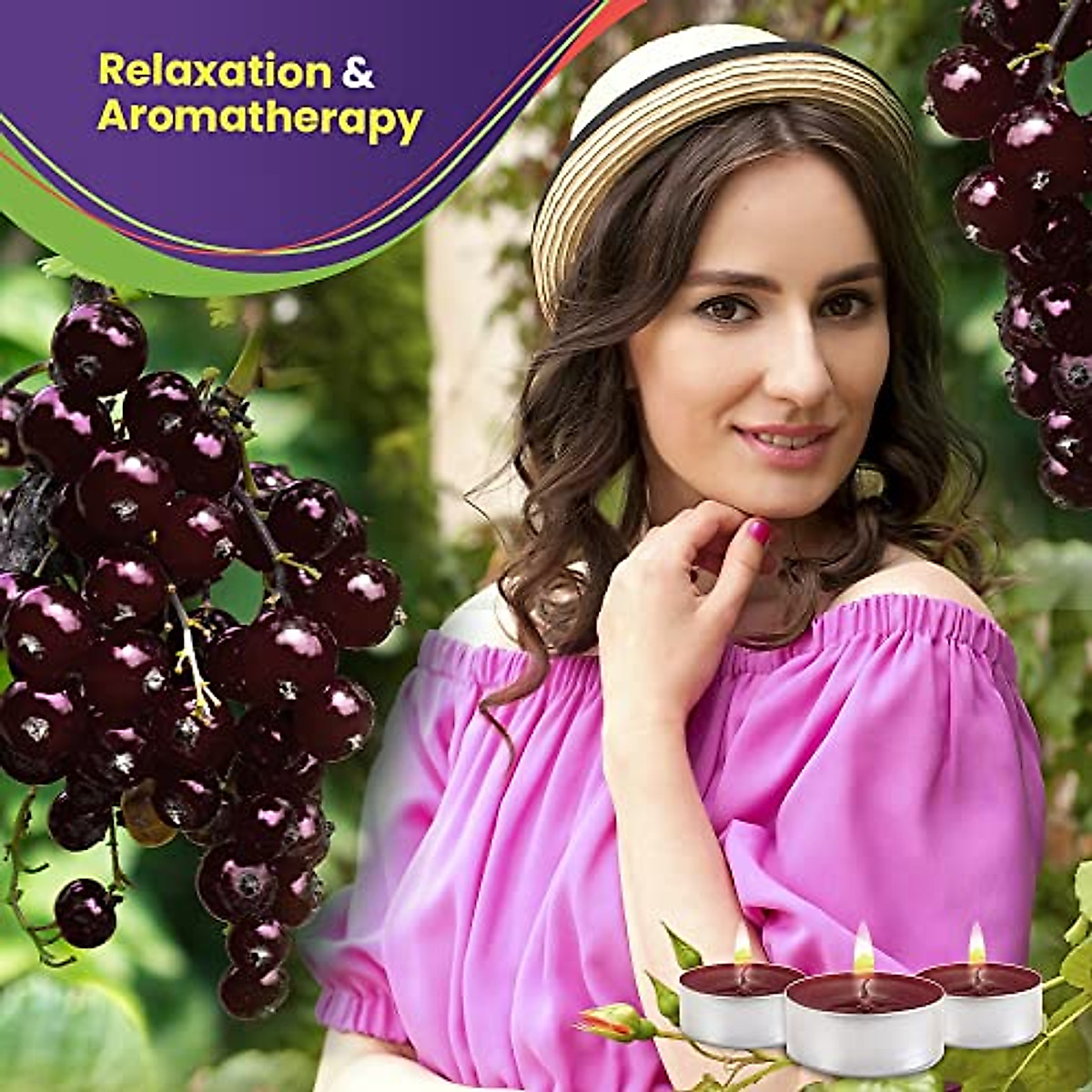 Black Cherry Candle Scented Candles Tea Lights Candles - Black Cherry Tealights - 30 Pack - Black Cherry Tea Lights with 3-4 Hour Burn Time Tea Candles - TeaLight Candles for Holiday, Wedding and Home