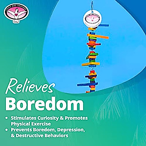 Super Bird Creations SB466 Mini Triangle Teaser Bird Toy, Medium Bird Size, 16" x 3" x 2"