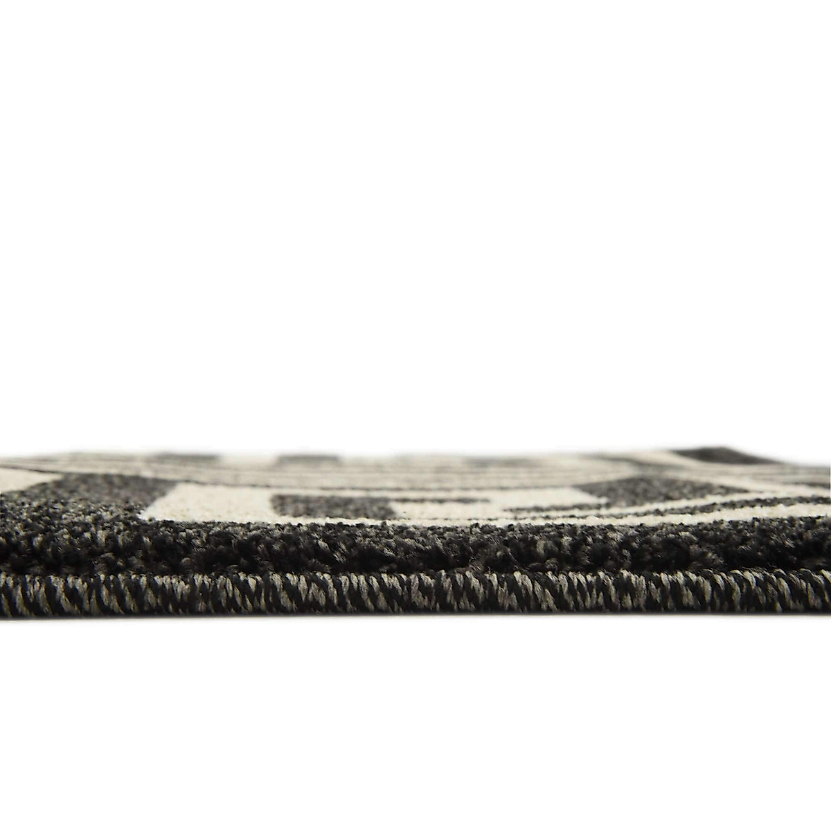 Unique Loom Athens Collection Classic Geometric Modern Border Design Area Rug, 2 ft 7 in x 10 ft, Black/Beige