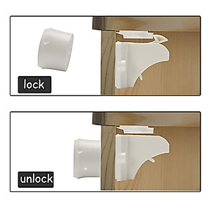 16 Locks Magnetic Cabinet Locks - 3 Magnet keys bundle with Extra Child Proof Replacement Magnet Key