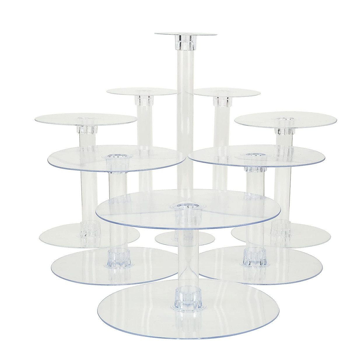 TABLECLOTHSFACTORY Lovely 8 Tier Acrylic Crystal Glass Clear Cake Dessert Decorating Stand For Birthday Xmas Party Wedding
