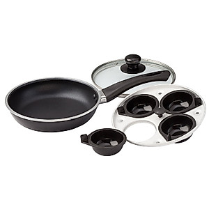 WalterDrake Frying Pan with Egg Poacher Insert, Black, One Size Fits All