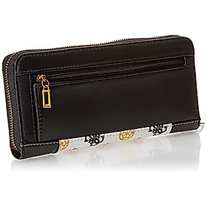 GUESS womens Noelle Large Zip Around Wallet, White Multi, One size US