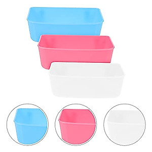 POPETPOP 3pcs Bird Feeding Dish Cups Parrot Food Feeder Bowl Water Feeding Plate Bird Cage Accessories for Parakeet African Greys Conure Cockatiels Lovebird Budgie Chinchi