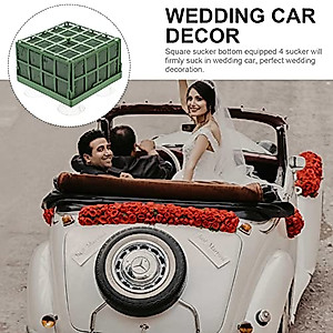 Ciieeo 3pcs Car Ornament Green Flowers Car Mount Car Decorations Greenery Floral Foam Dining Room Table Decor Car Kit Flower Sucker Base Fresh Floral Sucker Base Happy Word Wedding