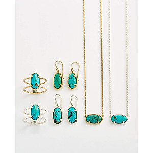 Kendra Scott Lee Drop Earrings in Sterling Silver, Genuine Turquoise Gem, Fine Jewelry for Women