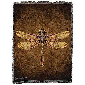 Pure Country Weavers Steampunk Dragonfly Blanket by Brigid Ashwood - Gift Fantasy Tapestry Throw Woven from Cotton - Made in The USA (72x54)