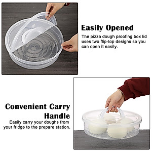 BSTKEY 12 inch Round Pizza Keeper, Food Storage Container with Lid and Handle, Pizza Dough Tray Fits 2-4 Dough Balls, Clear Plastic Food Storage Carrier for Cheese Cake Cupcakes Pies Pastries Fruit