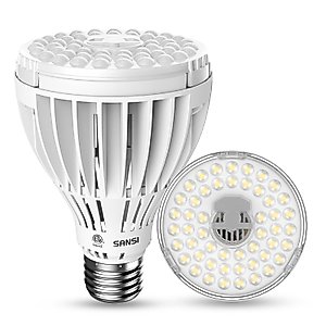 SANSI 32W Grow Light Bulbs for Indoor Plants, 350W Equivalent Full Spectrum LED Grow Light Bulb High PPFD with Optical Lens, Plant Bulbs with Ceramic Tech. Energy Saving for Seeds and Greens