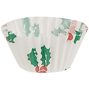 Fox Run Christmas Disposable Bake Cups, 1.5 x 1.5 x 0.75 inches, White