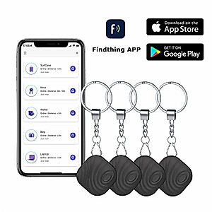 Nutale Key Finder, Bluetooth Tracker Item Locator with Key Chain for Keys Pet Wallets or Backpacks and Tablets, Batteries Include (Black, 4 Pack)