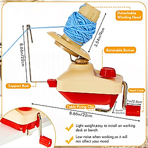 Hand Operated Yarn Ball Winder 3.5 Ounce and Umbrella Swift Basic Combo Set, Wool Pompom Maker, 16 Assorted Sizes Knitting and Crochet Kit for Women Men Hand Thread Weaving Stitch Craft Maker Supply