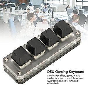 4 Keys Macro Programmable Keyboard, Acrylic RGB Backlight Gaming Keypad, DIY One Handed Mechanical Macro Pad 4Keys Keyboard for Winws Computer