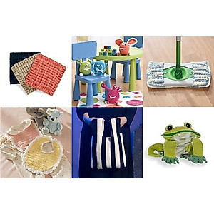 Lily Sugar'n Cream 100% Cotton Yarn 6-Pack Bundle with Bella's Crafts Stitch Markers (Blue Mix 2)