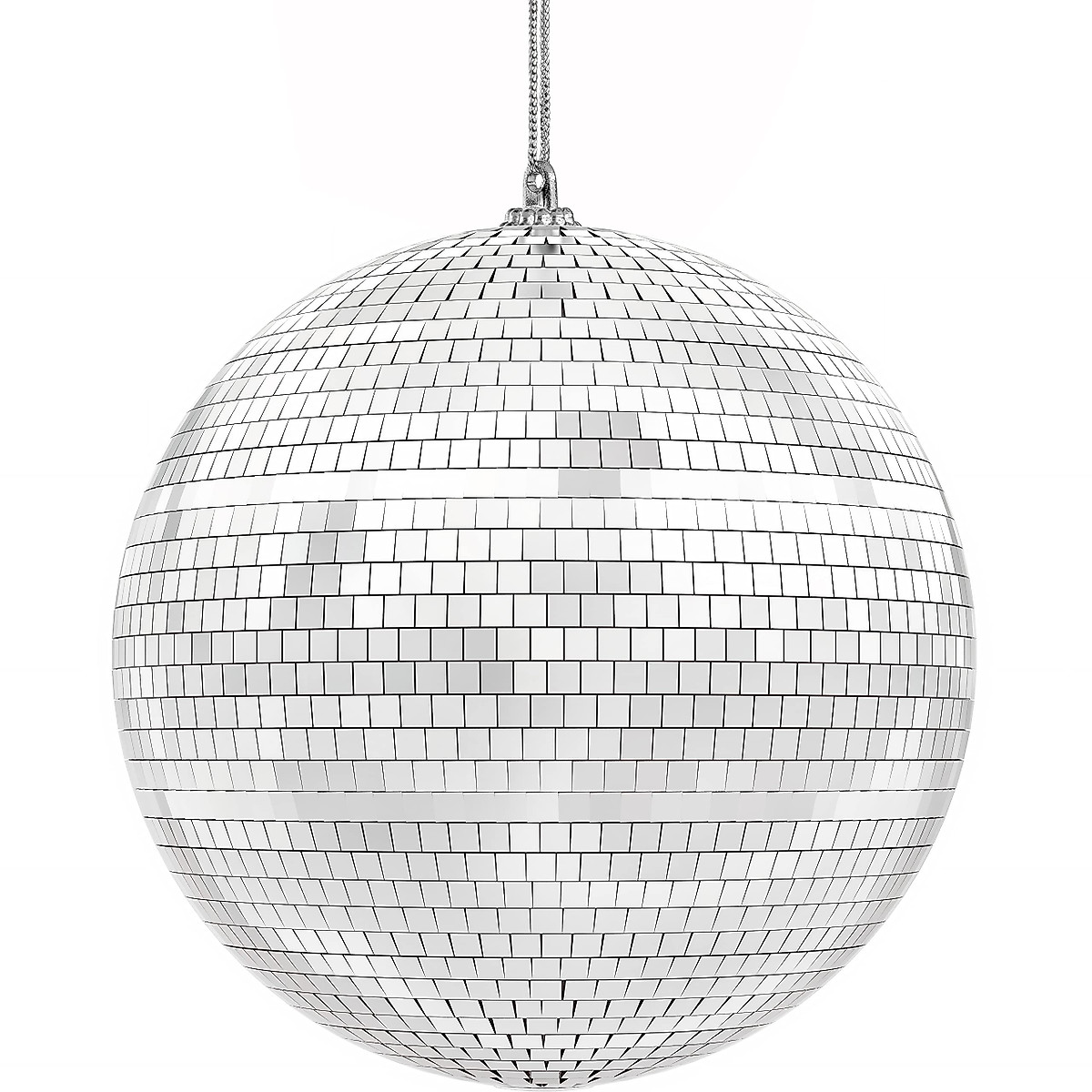 The Dreidel Company Mirror Disco Ball 6" Inch, Silver Hanging Ball with Attached String for Ring, Reflects Light, Fun Party Home Bands Decorations, Party Favor (2-Pack)
