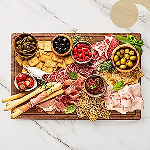 Dofira Large American Black Walnut Wood Cutting Board 18x12in for Kitchen, Wooden Chopping Board with Juice Groove, Reversible Charcuterie Serving Board for Meat, Cheese, Vegetables [Gift Box]
