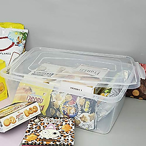 Gloreen Clear Storage Bin, 16 Quart Latch Bins/Containers/Boxes with Lid, Pack of 2
