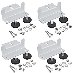 SKNOOY Solar Panel Mounting Bracket, Aluminum Solar Panel Z Brackets with Magnet Base, Roof Solar Panel Bracket with Nuts and Bolt for RV, Trailers, Boats Solar Panel Installation A Set of 4 Units