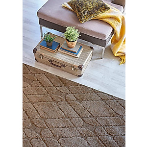 Custom Size Hallway Runner Rug Trellis Brown Color 31 inch Wide Select Your Length Non-Slip (Skid Resistance) Rubber Backing 13 feet x 31 inch (Color Options Available)