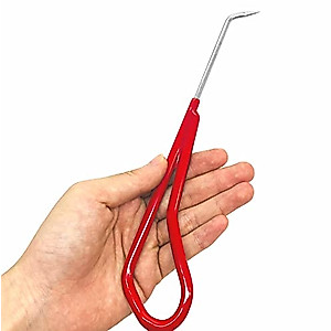 KAKURI Bonsai Root Hook, 8.6" Professional Bonsai Root Pick Tool, Japanese Stainless Steel, Red, Made in JAPAN