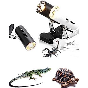 Wagooly Reptile Heat Lamp Fixture - Reptile Heater Turtle Lamp W/ Heat Bulb, Temperature Switch Reptile Basking Light, Heat Light for Gecko Bearded Dragon Terrarium & Aquarium - Heat Clamp Lamp (25)