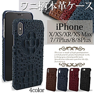 White Nuts wn-0000616-yk iPhone 8 Plus 7 Plus Alligator Pattern, Genuine Leather Case, Navy, Case Cover, iPhone 7 Plus, iPhone 8 Plus, Alligator Pattern, Leather Case, Slim, Fits in Your Hands