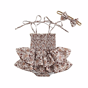 MA&BABY 0-6Y Summer Family Matching Outfits Sisters Romper Dress Sleeveless Cute Floral Print Outfits Sets