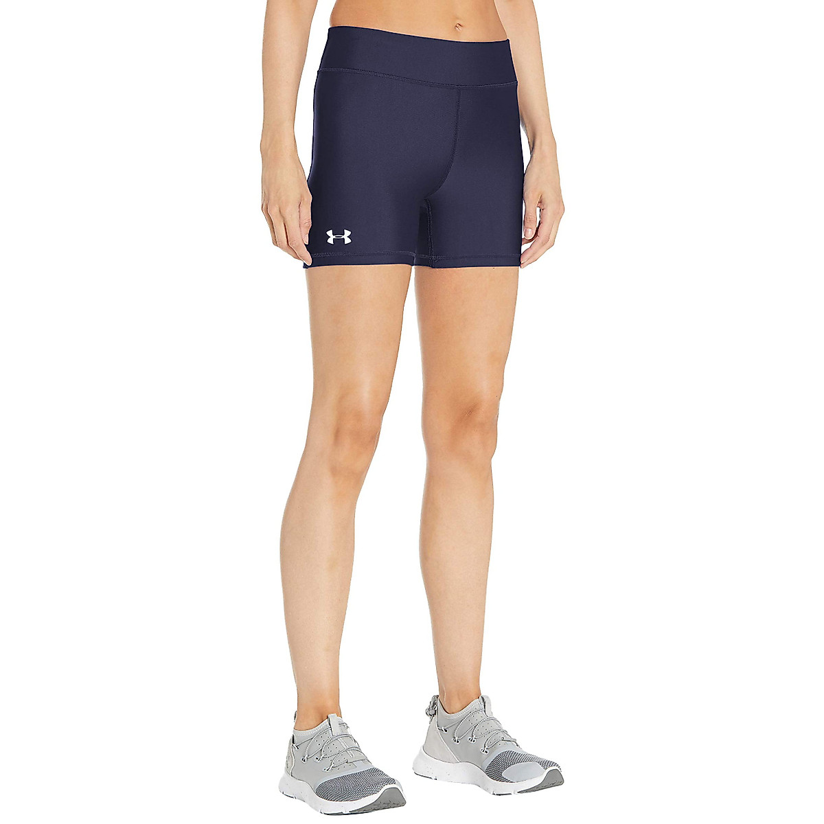 Under Armour Women's Team Shorty 4 , Midnight Navy (410)/White , Large