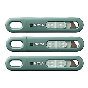 Nova Disposable Safety Knife, Utility Knife, Box Cutter, Fixed Compact Cut, Ambidextrous Feature, Ideal for Food Industry, Warehouse, for Cutting Boxes, Cartons, Packing. (3 Pack)
