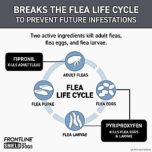 FRONTLINE Shield Flea & Tick Treatment for Small Dogs 11-20 lbs., Count of 3