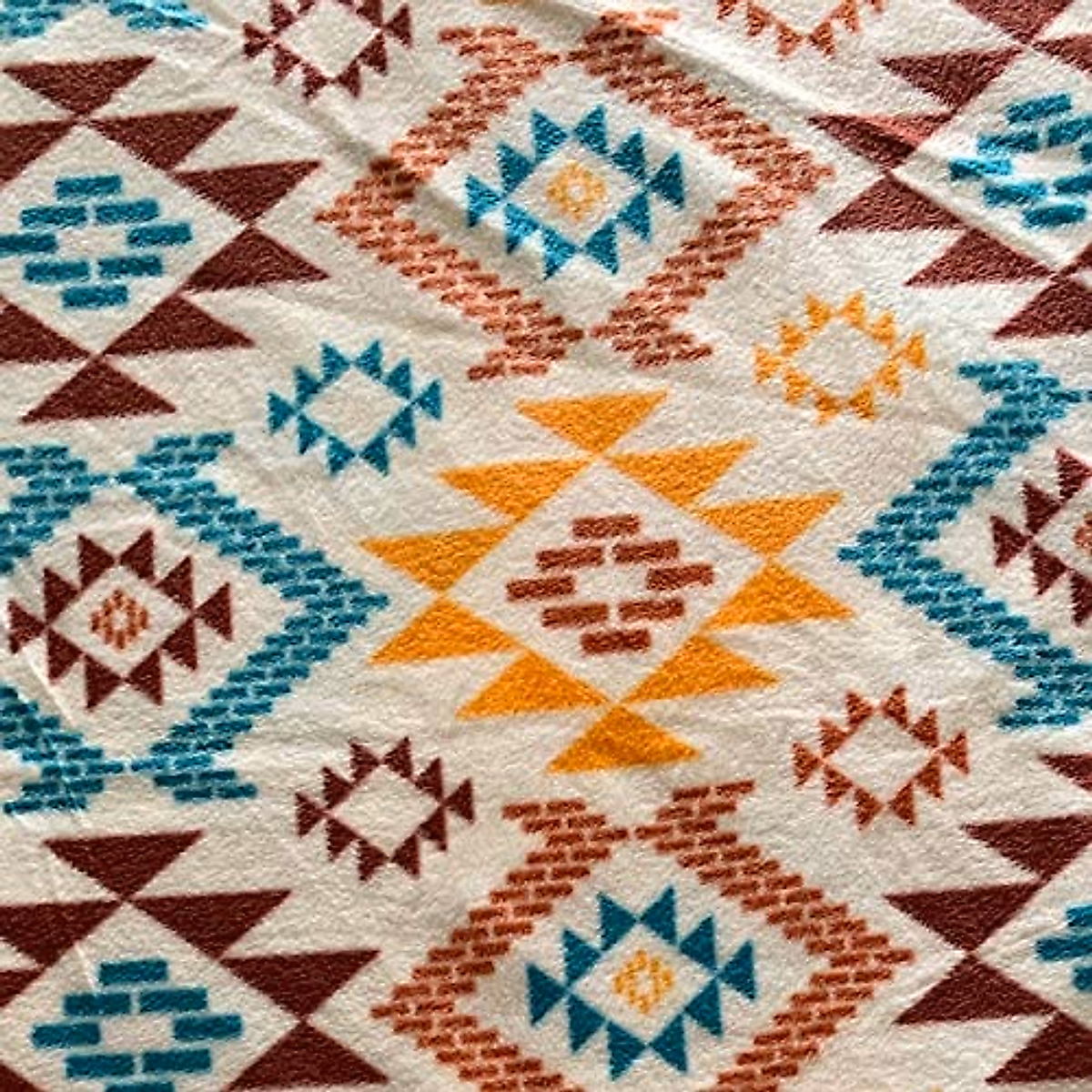 Southwest Weave Anti-Pill Premium No-Sew Throw Fleece Fabric Kit (50x60)